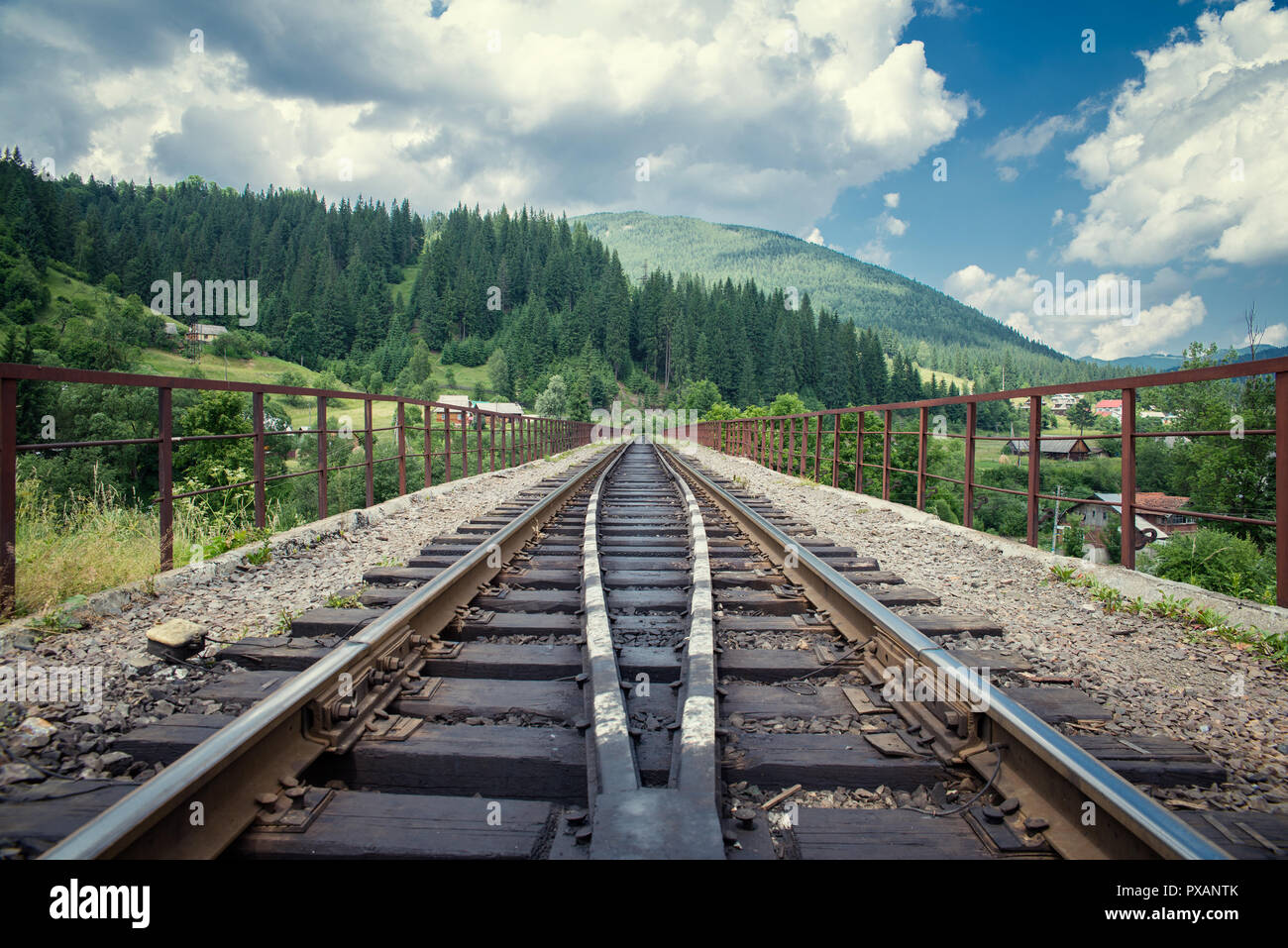 old bridge in the Carpathian mountains Stock Photo - Alamy