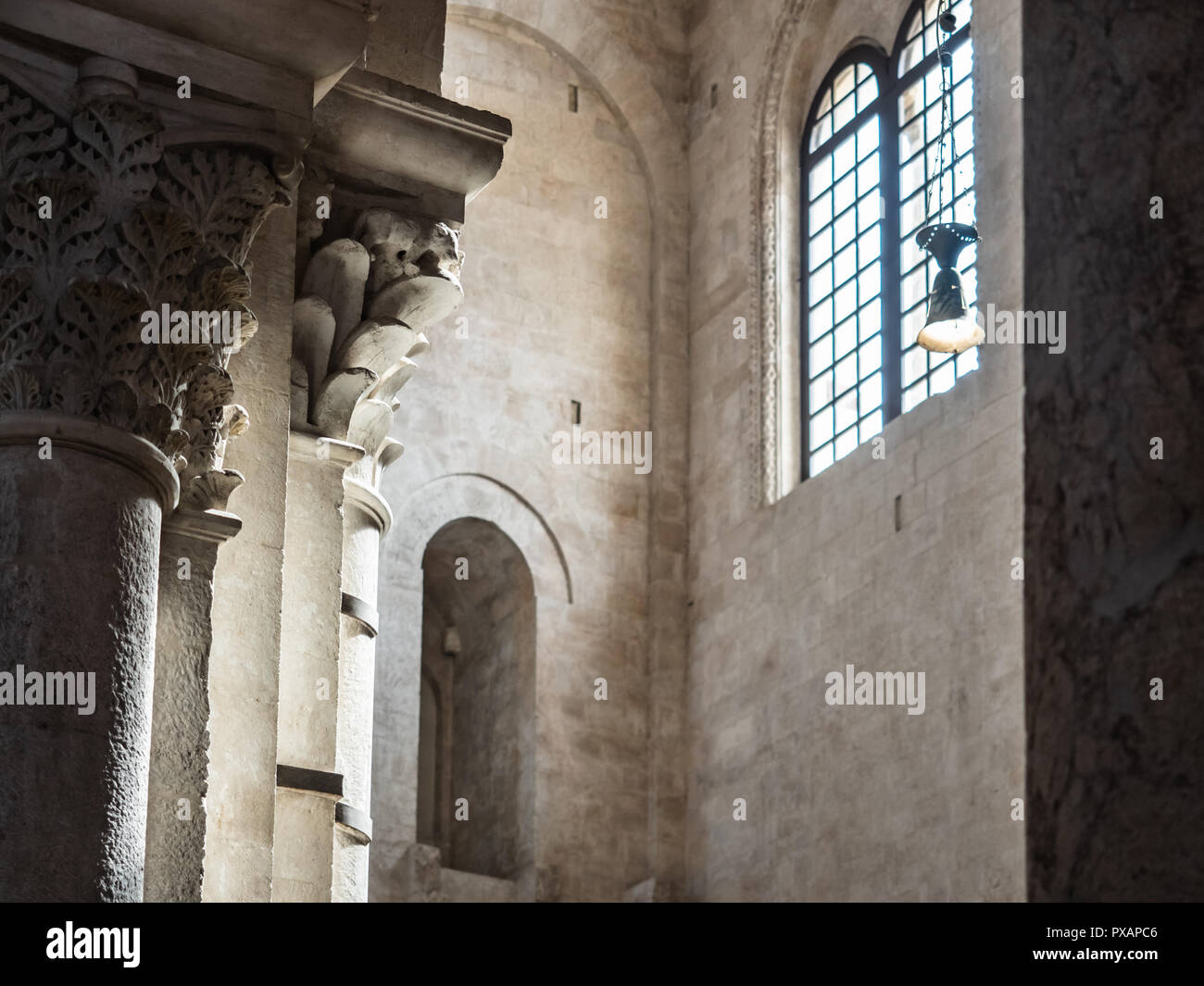 Beautiful Italian church of the Middle Ages. Indoor view Stock Photo ...