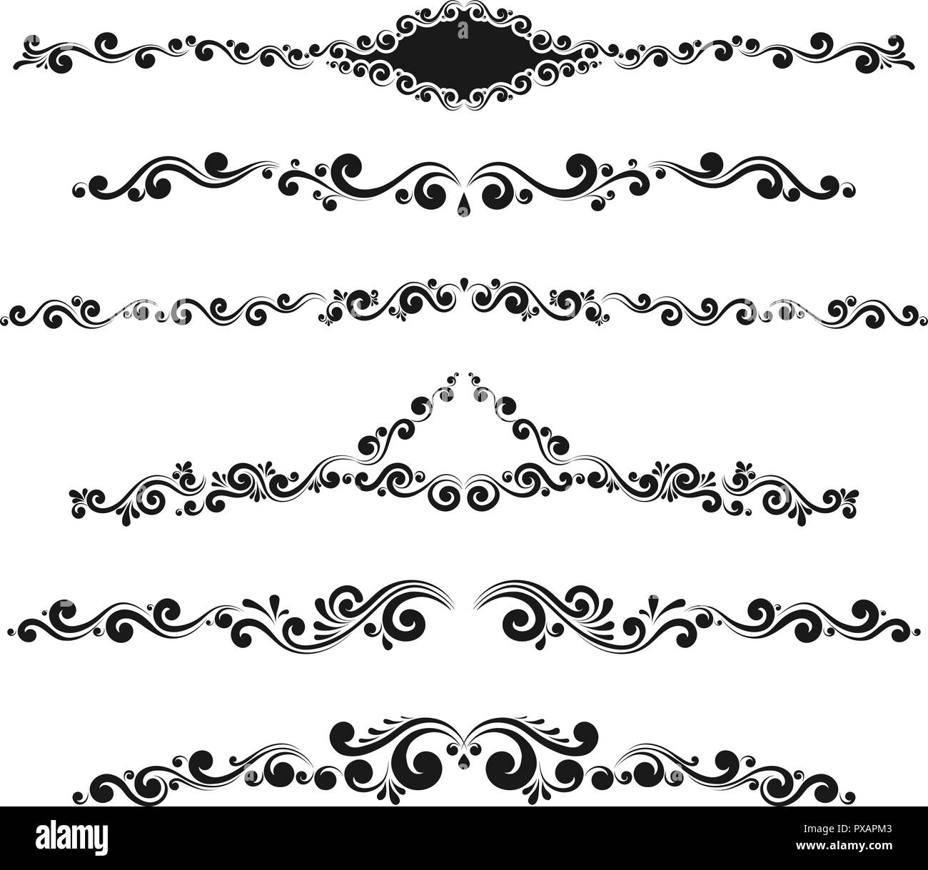 Decorative monograms and calligraphic borders Stock Vector Image & Art ...