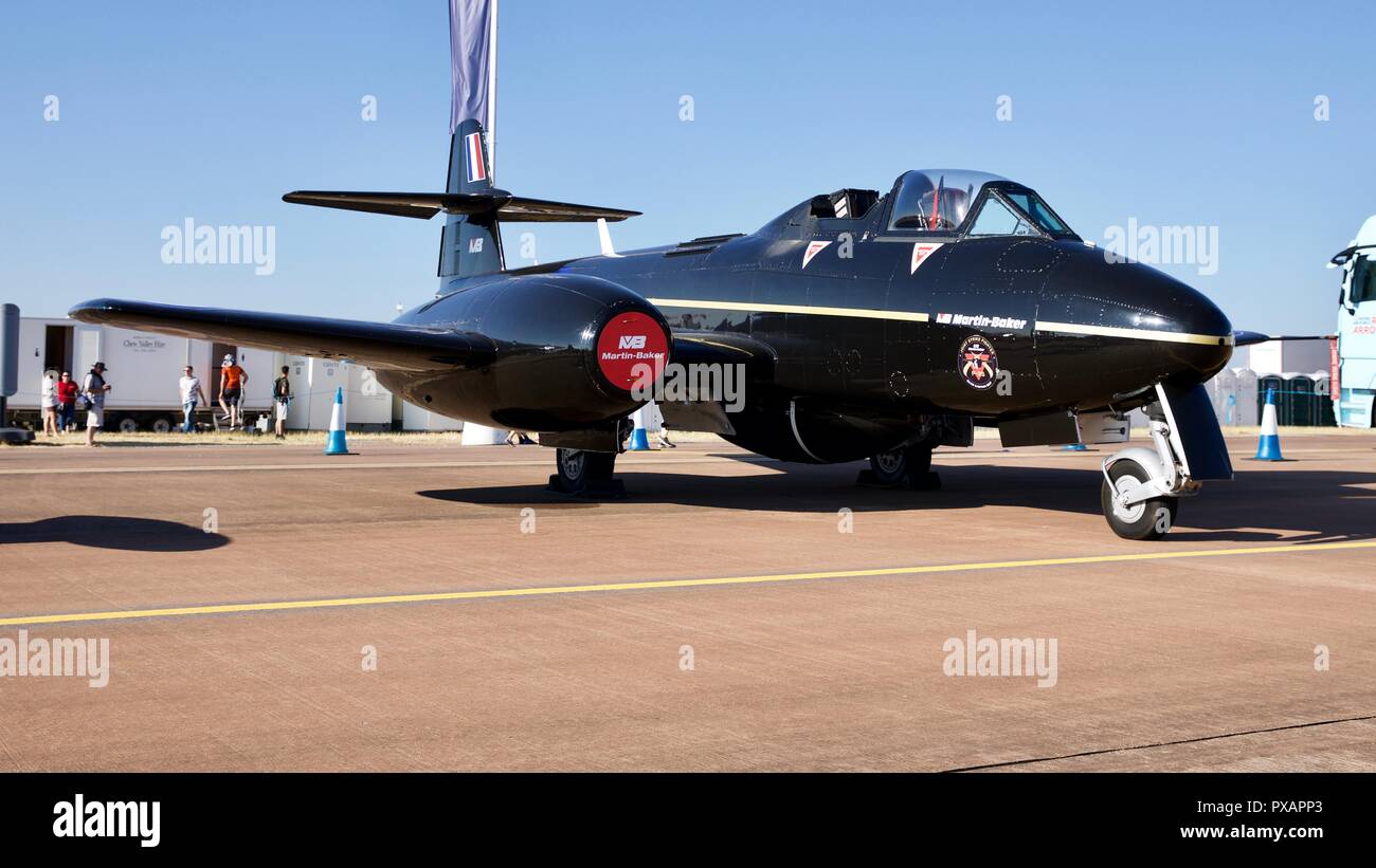 Gloster Meteor WA638, owned by Martin-Baker and used for ejection seat ...