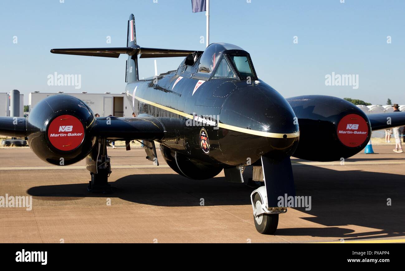 Gloster Meteor WA638, owned by Martin-Baker and used for ejection seat ...