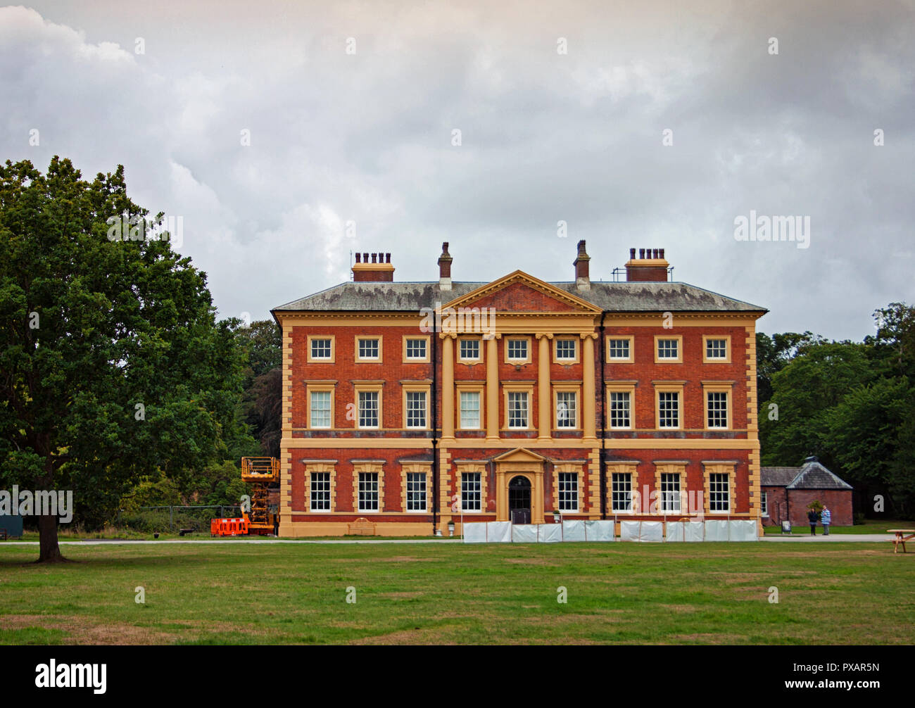 Lytham Hall viewed from the distance while undergoing a facelift Stock ...