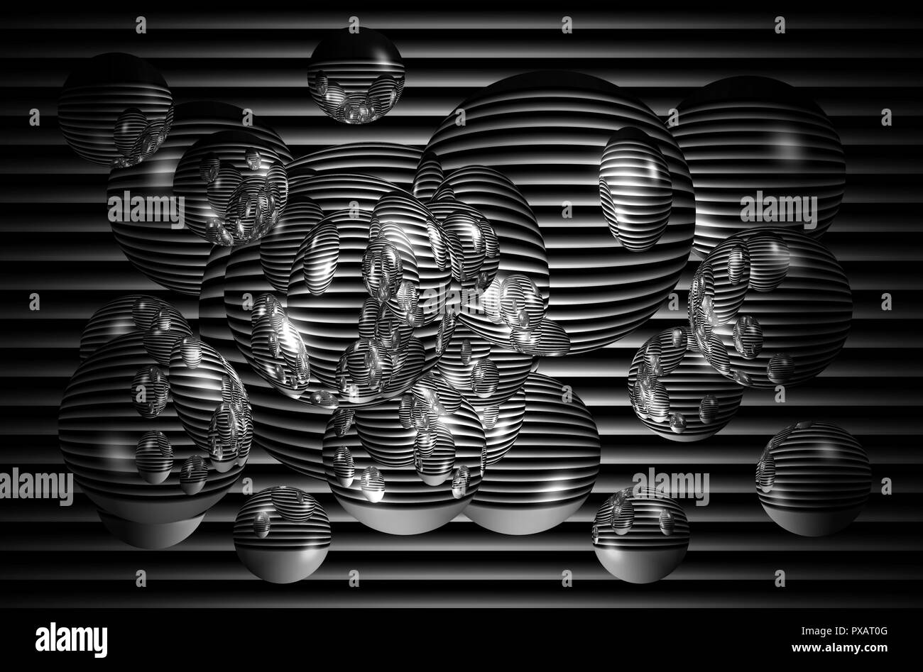 dark 3d spheres bubbles graphic background Stock Photo - Alamy
