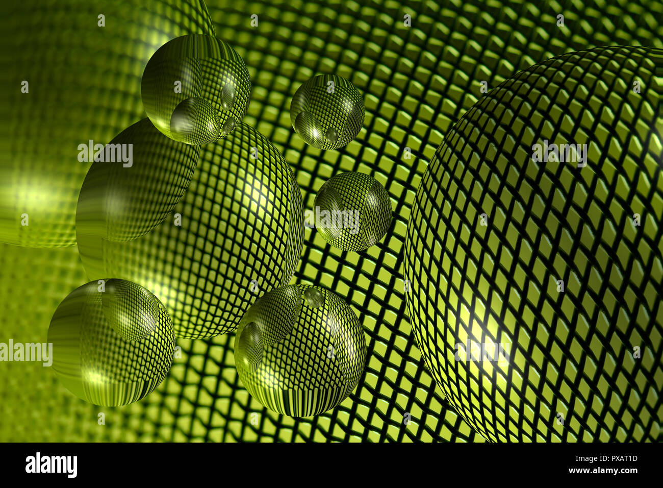 3D green futuristic abstract spheres graphic background Stock Photo - Alamy