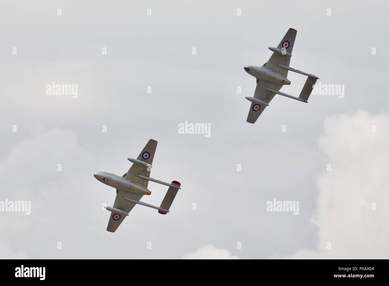 Two de Havilland Vampire jets operated by the Norwegian Air Force ...