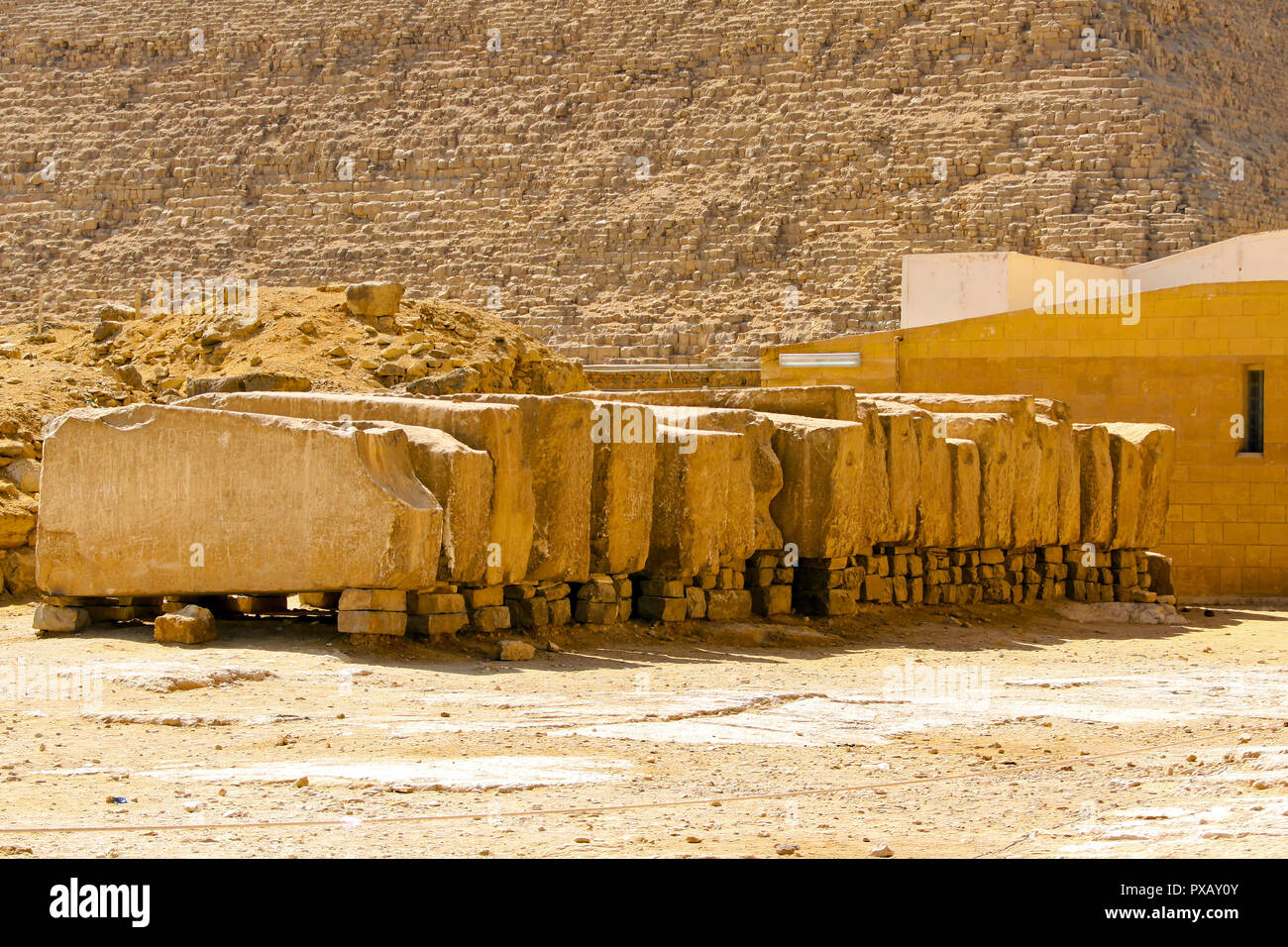 Big stones material for pyramid reconstruction project Stock Photo - Alamy
