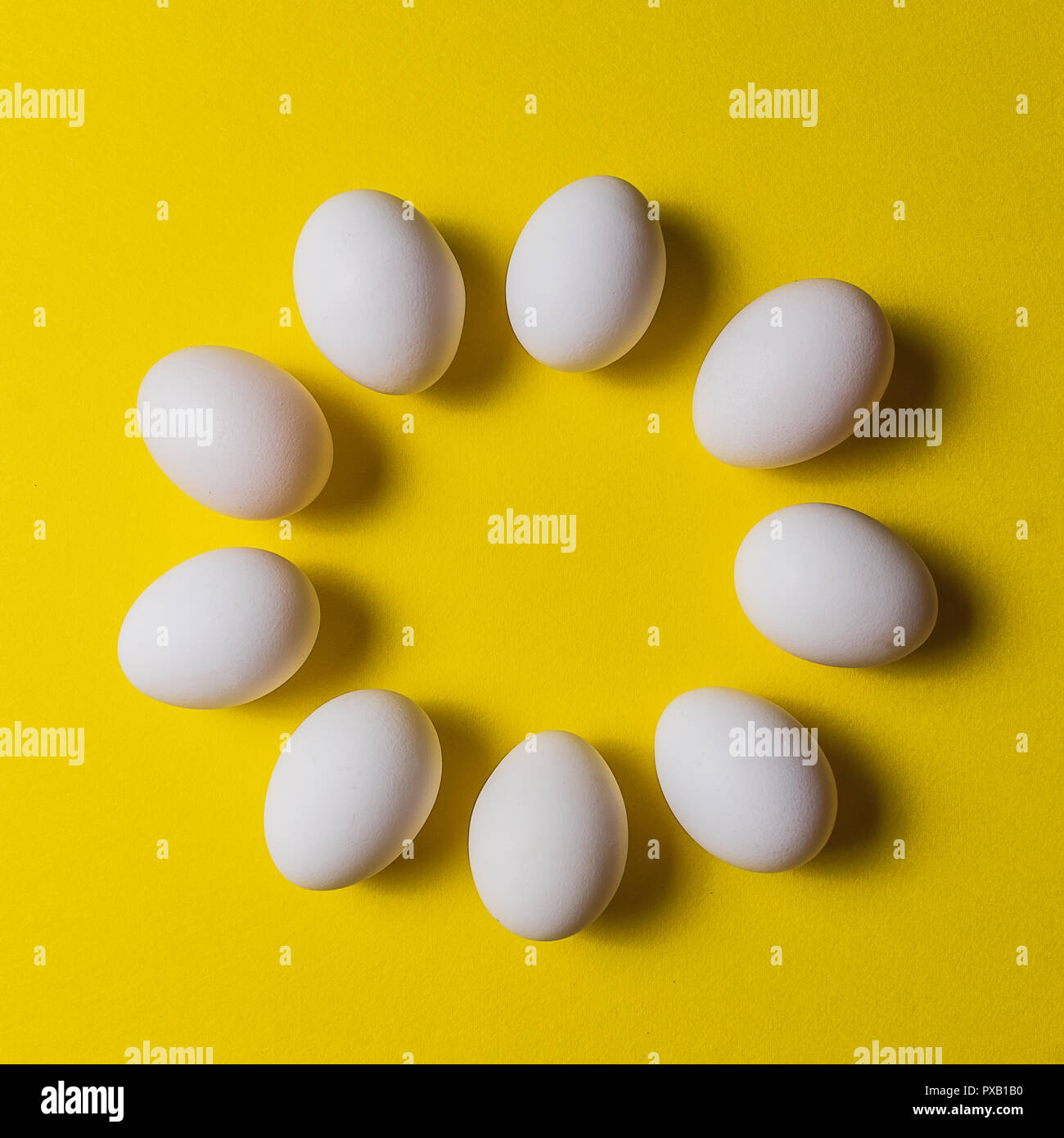 Minimalism style. Flat lay layout egg pattern on colored pastel ...