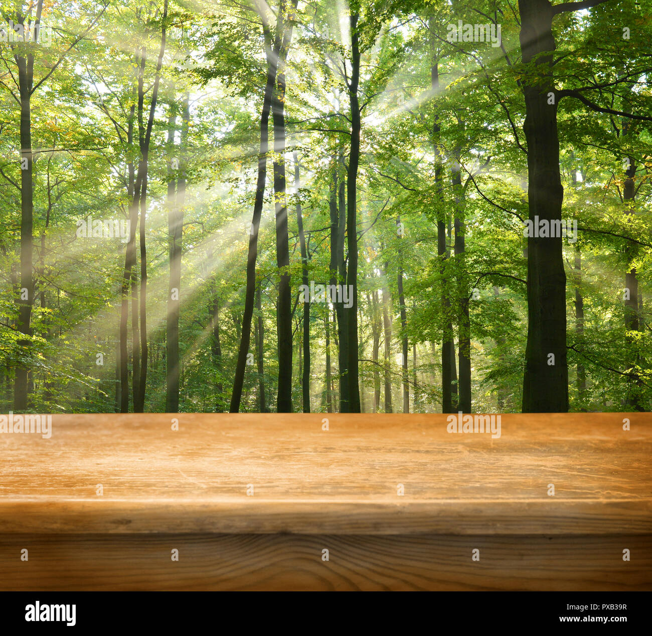 Empty table for product display montages Stock Photo - Alamy