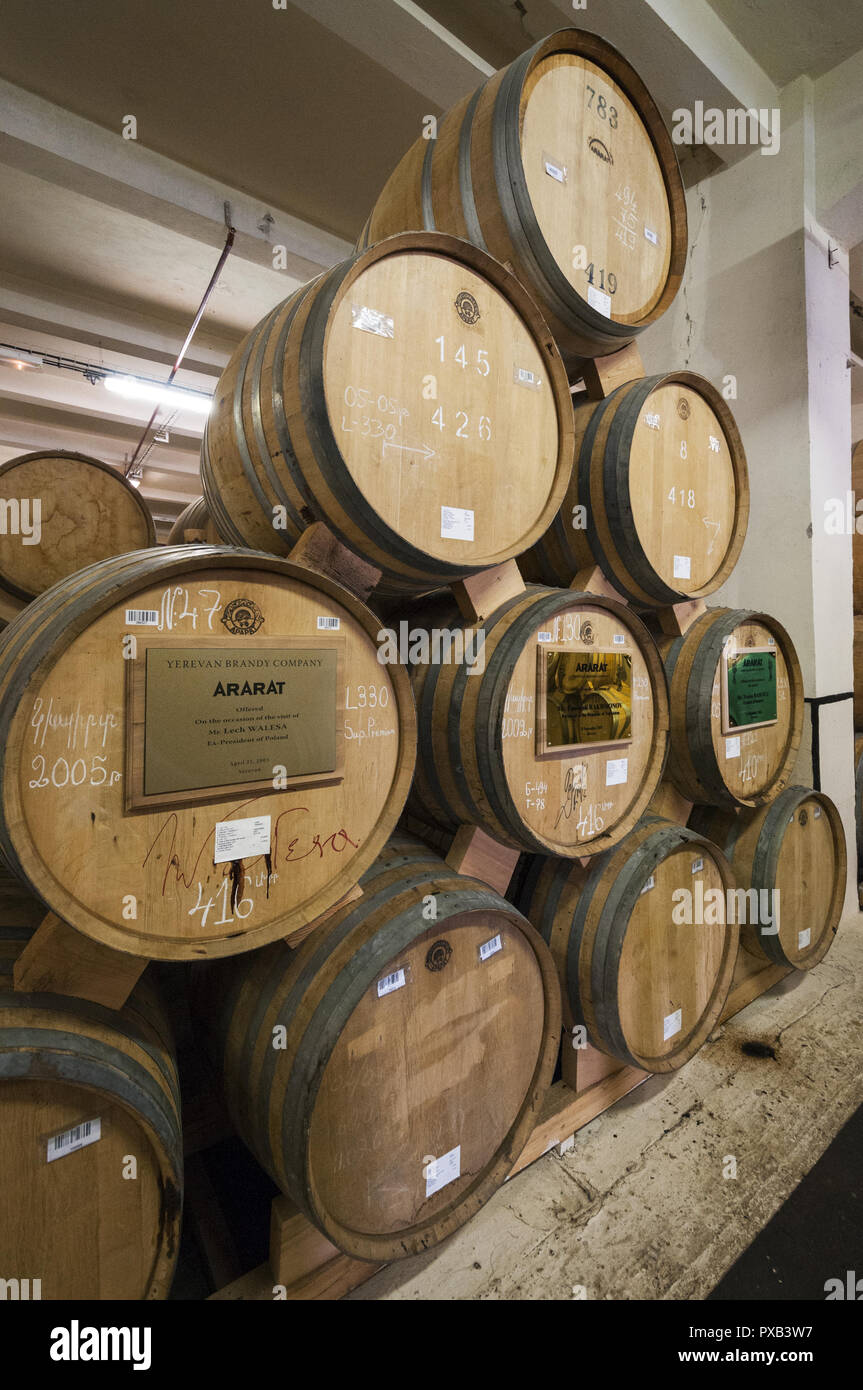 Armenia, Yerevan, Yerevan Brandy Company (Ararat Brandy, aging barrels ...