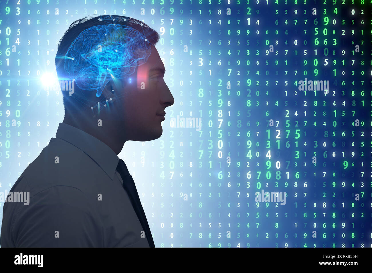 Artificial intelligence concept with man Stock Photo - Alamy