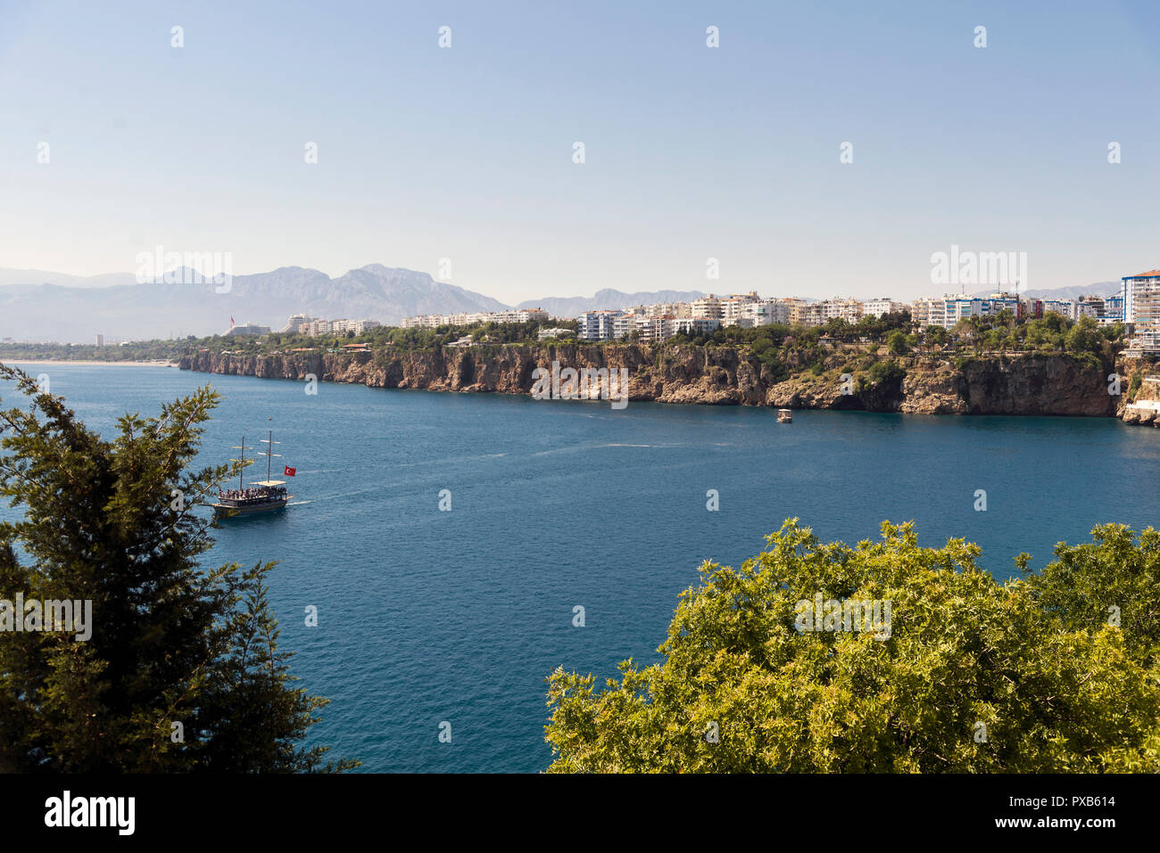 Panoramic view from Antalya with mountains and sea Stock Photo - Alamy
