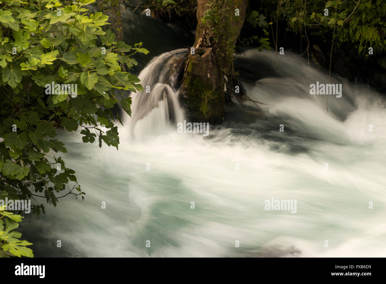 Long exposure stream photographed at Duden Waterfall Antalya Turkey ...