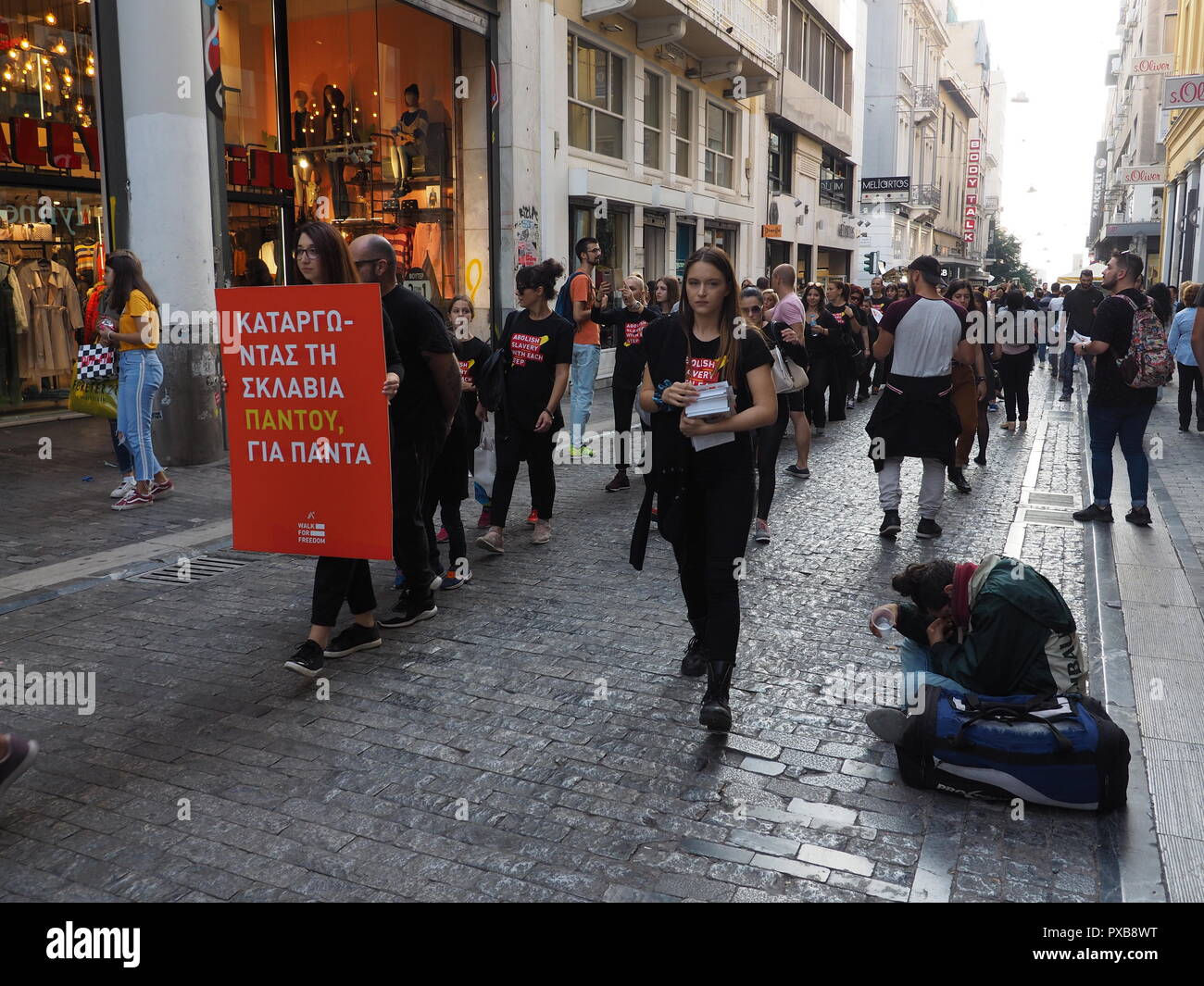 Athens, Greece. 20th Oct, 2018. Greek human right activists take part ...