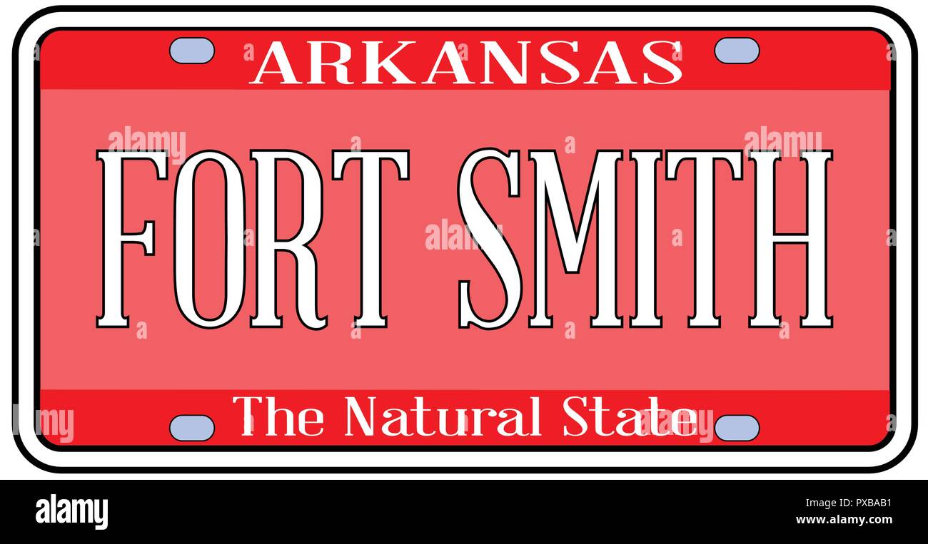 Arkansas state license plate in the colors of the state flag with the ...