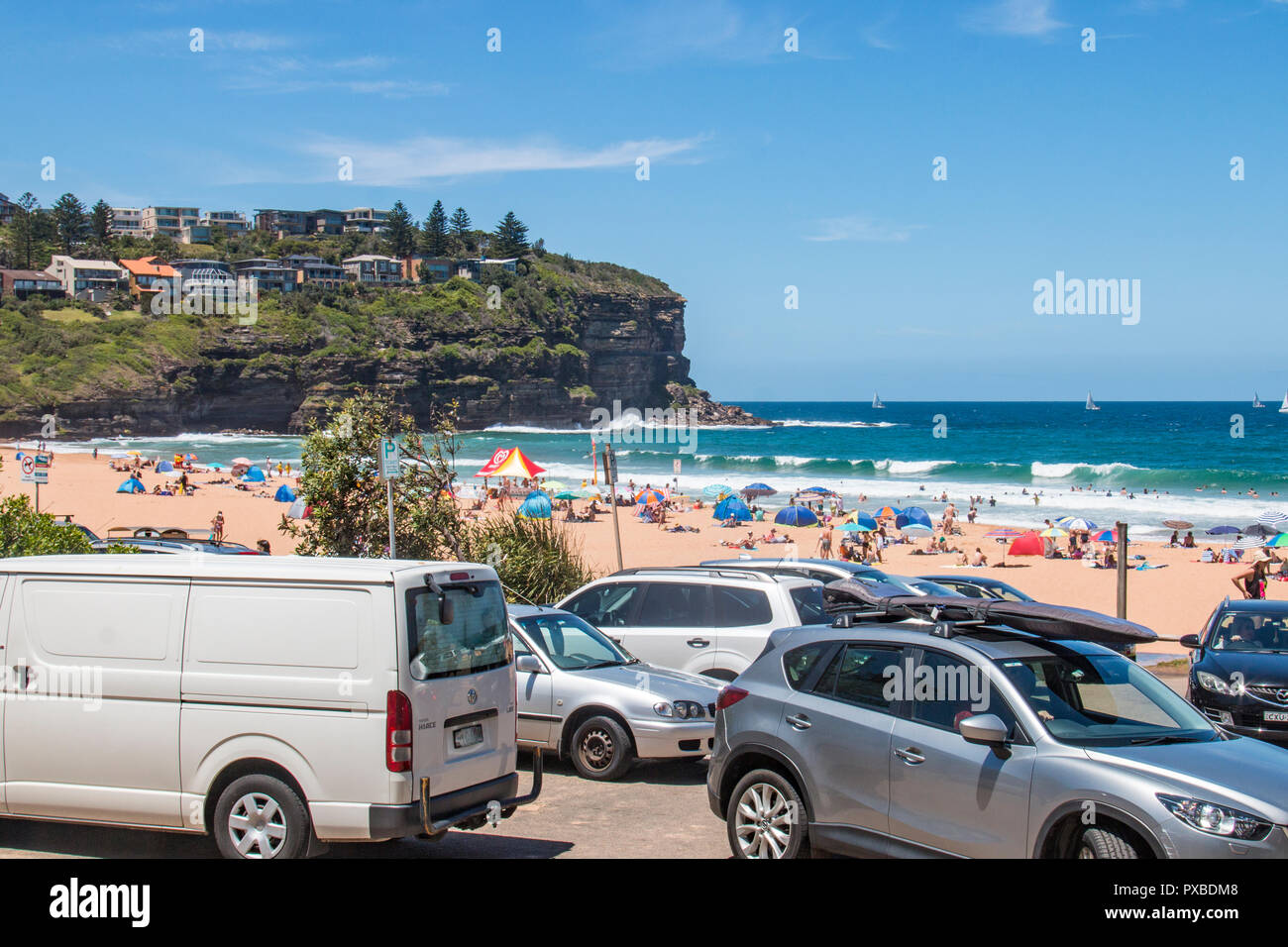 Bilgola Beach, one of Sydney's famous northern beaches packed with ...