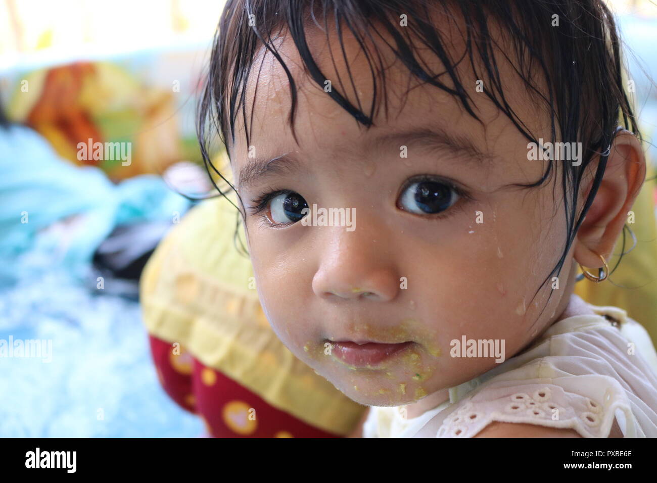 Portrait of Asian toddlers who are playing water Stock Photo - Alamy