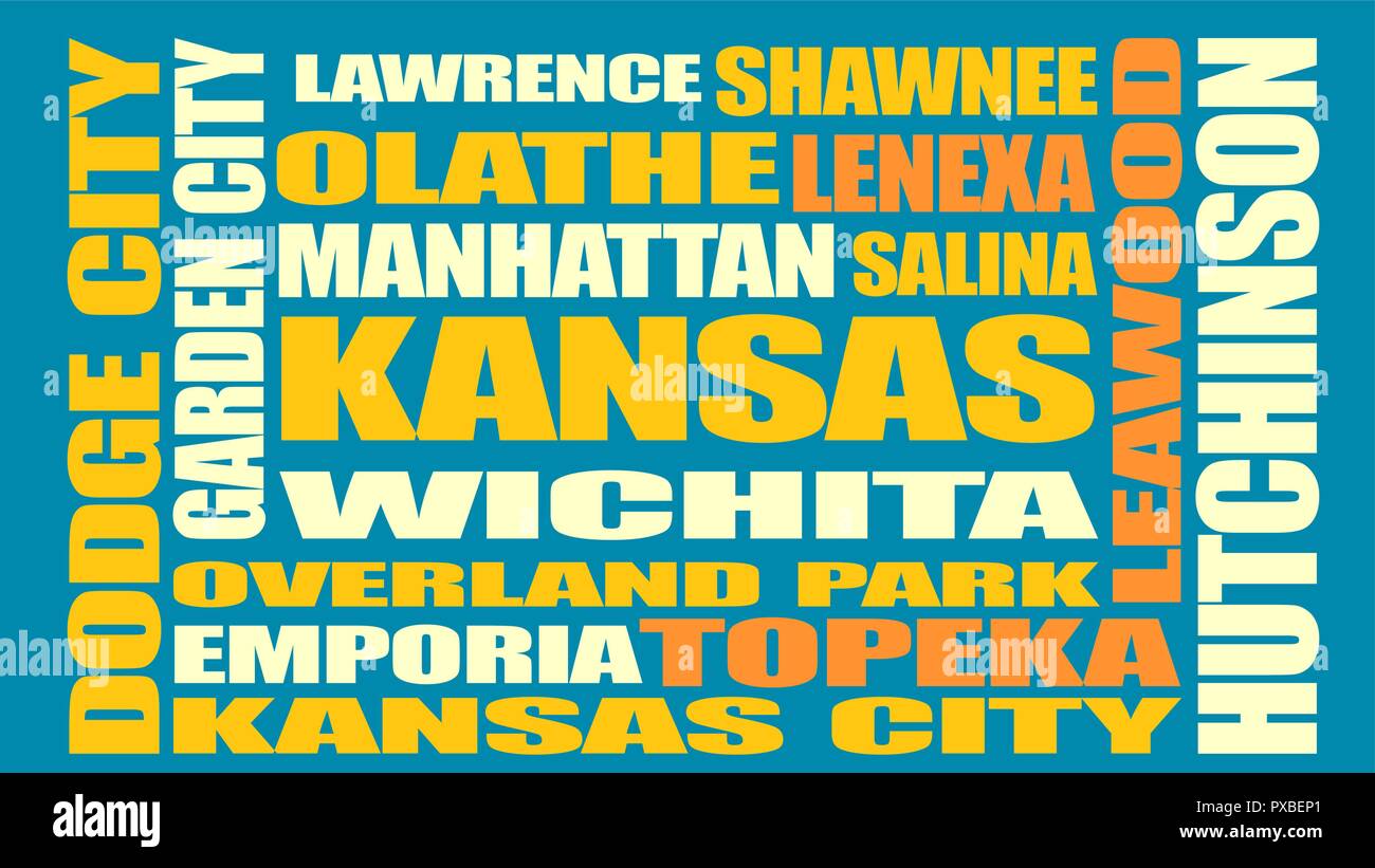 kansas state cities list Stock Vector Image & Art - Alamy
