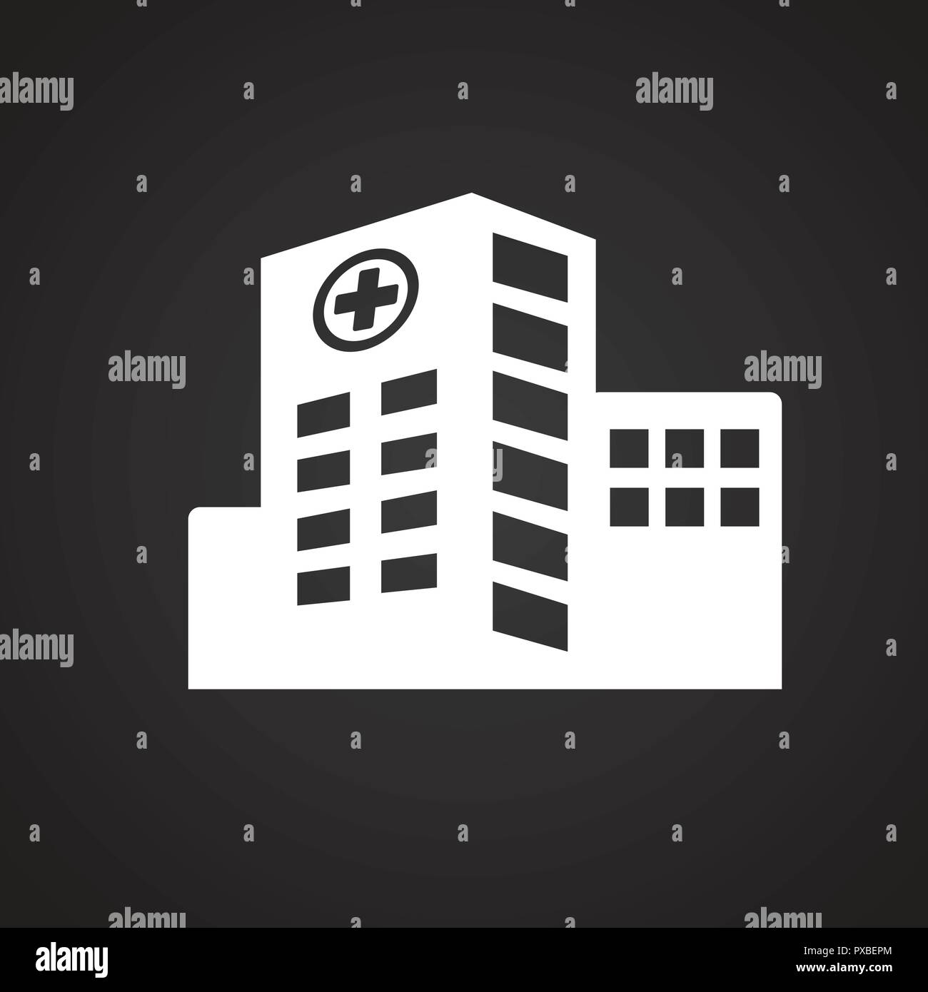 Hospital building on black background Stock Vector Image & Art - Alamy