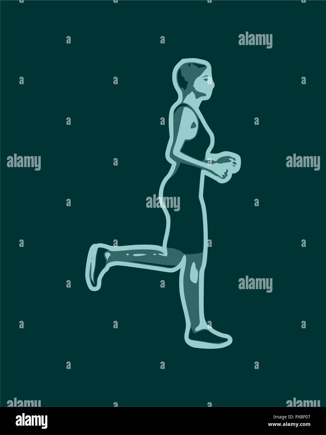 Running lady silhouette Stock Vector Image & Art - Alamy