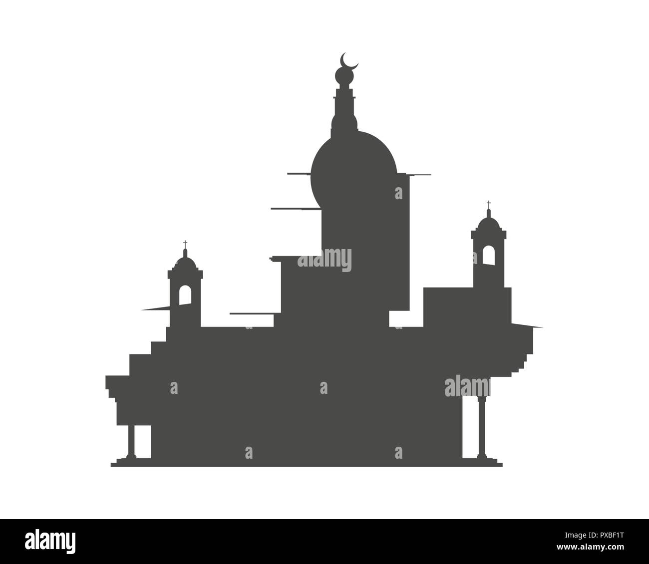 Abstract temple silhouette Stock Vector Image & Art - Alamy