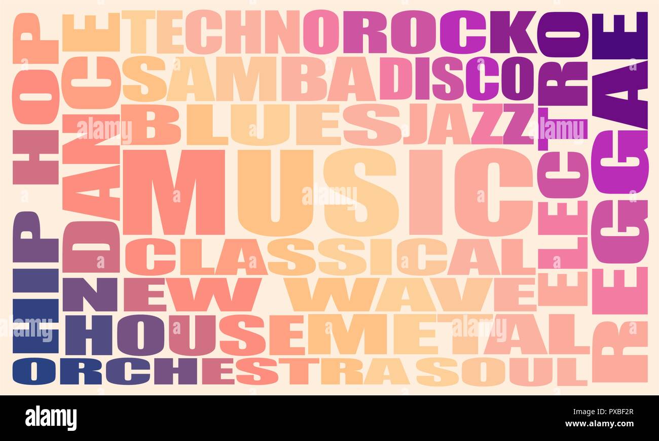 Pop music word cloud concept hi-res stock photography and images - Alamy