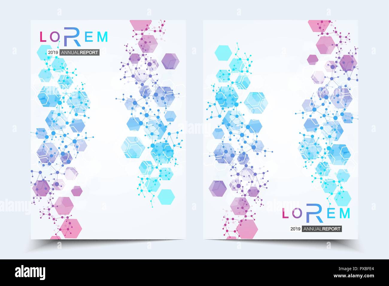 Scientific brochure design template. Vector flyer layout, Molecular ...