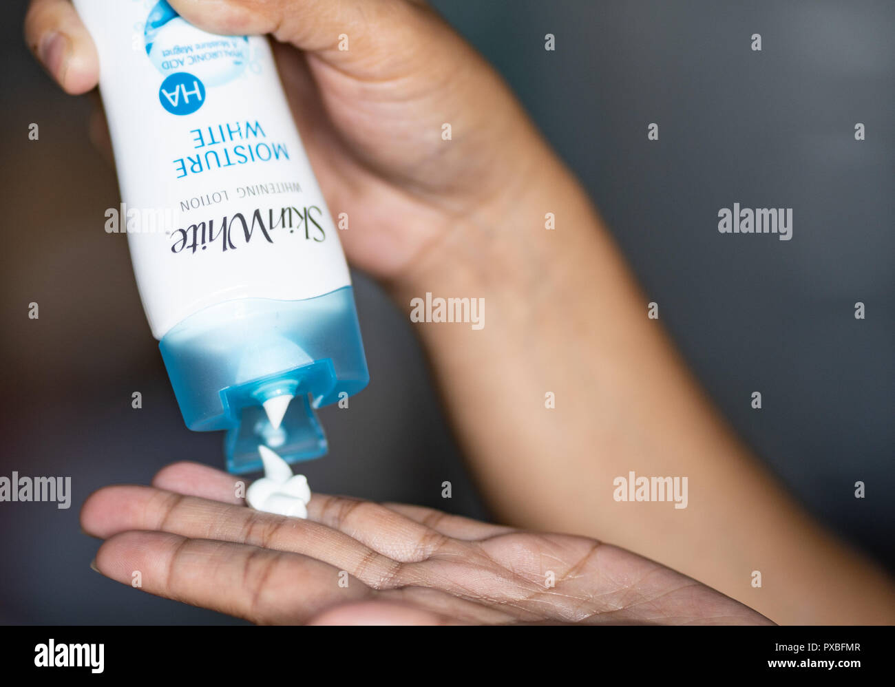 A skin whitening product commonly used in South East Asian countries ...