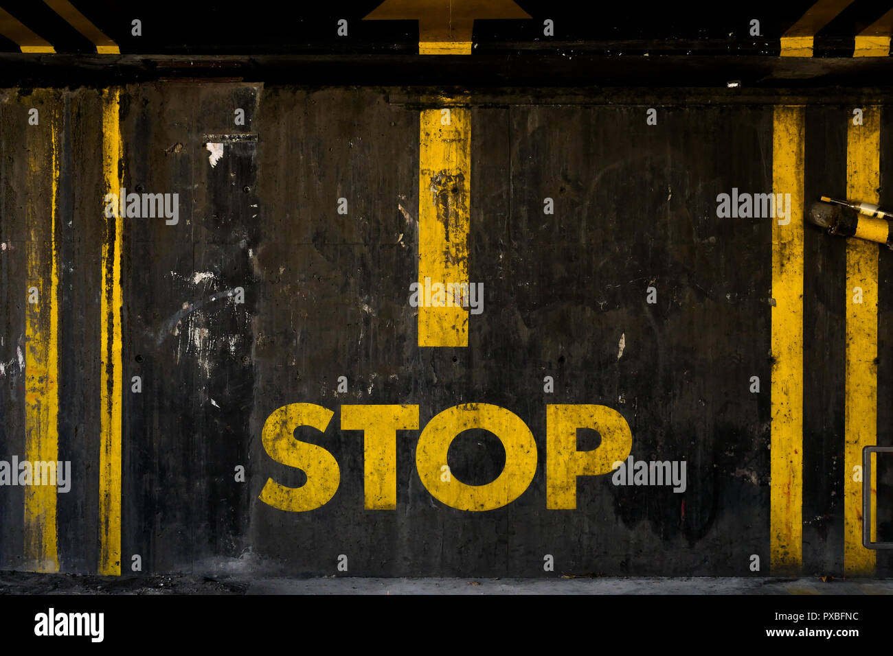Stop, Yellow Street signs, Lyon, France Stock Photo - Alamy