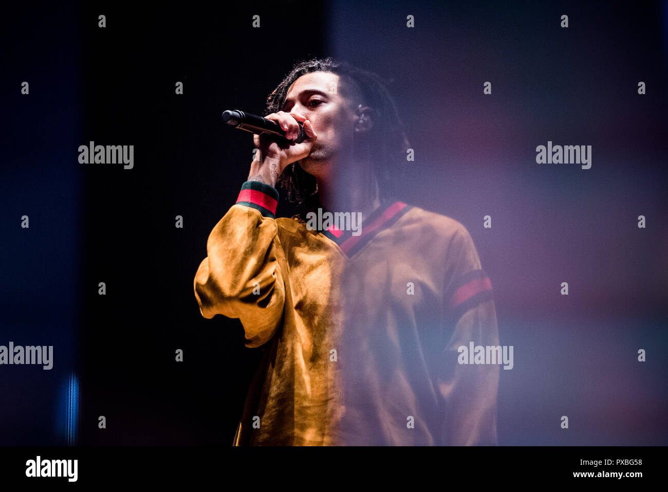 Torino, Italy. 20th Oct, 2018. The Italian-Tunisian rapper Ghali ...