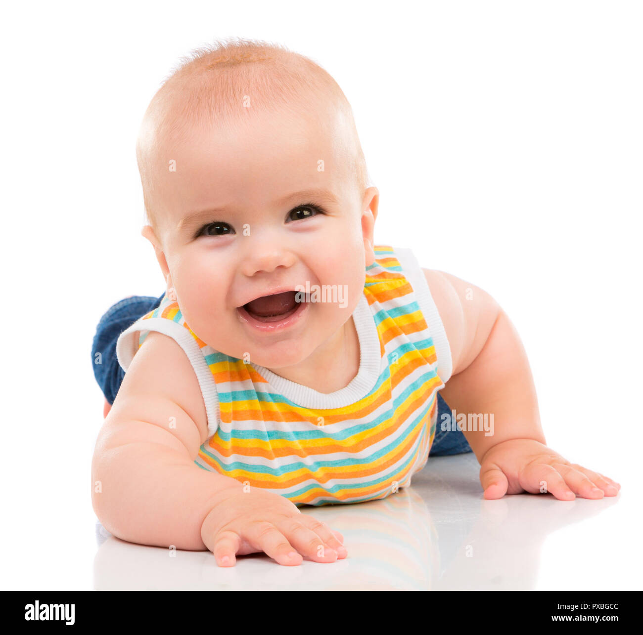Happy Little Baby isolated on white background Stock Photo - Alamy