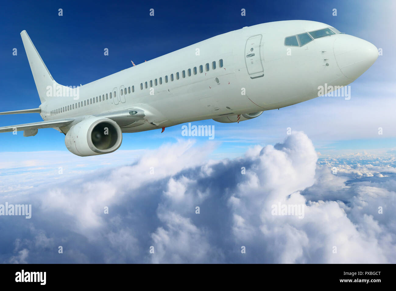 Flying airplane, transportation. Jet air plane. Adventure, commercial ...