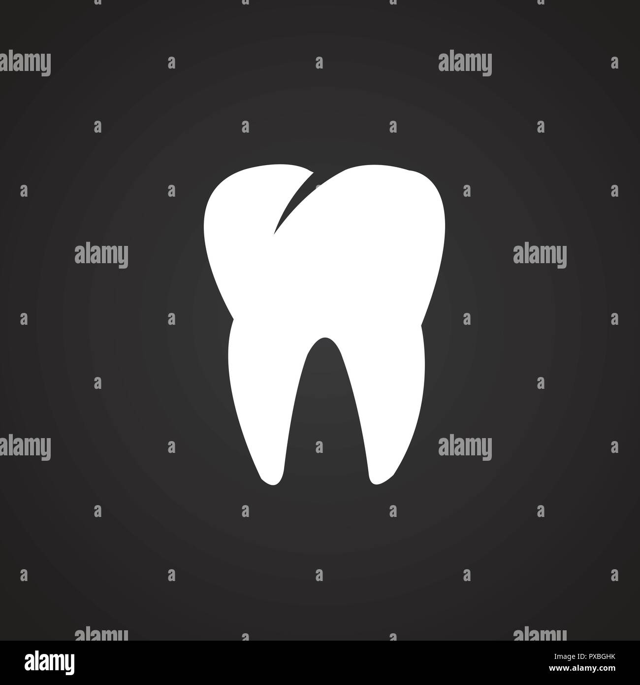 Tooth icon on black background Stock Vector Image & Art - Alamy