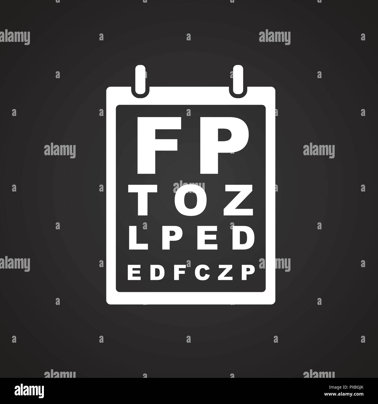 Vision test table on black background Stock Vector Image & Art - Alamy