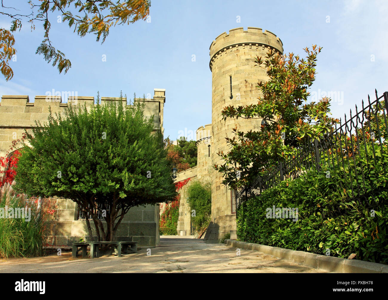 Ancient observation towers of a medieval castle - Vorontsov Palace in ...