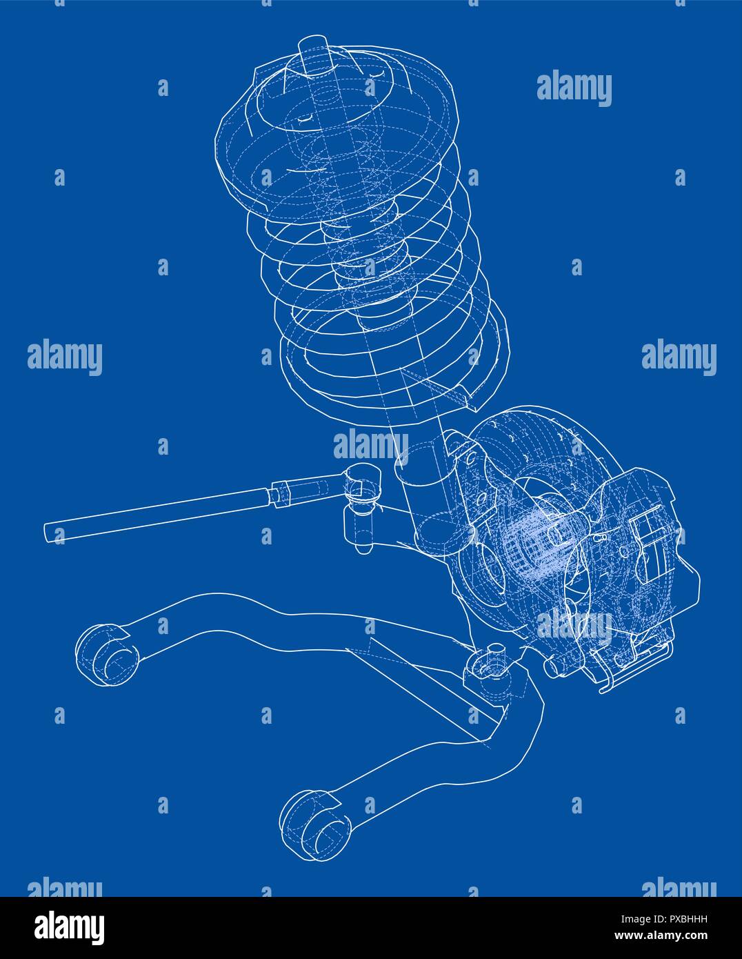 Car suspension with shock absorber Stock Vector Image & Art - Alamy