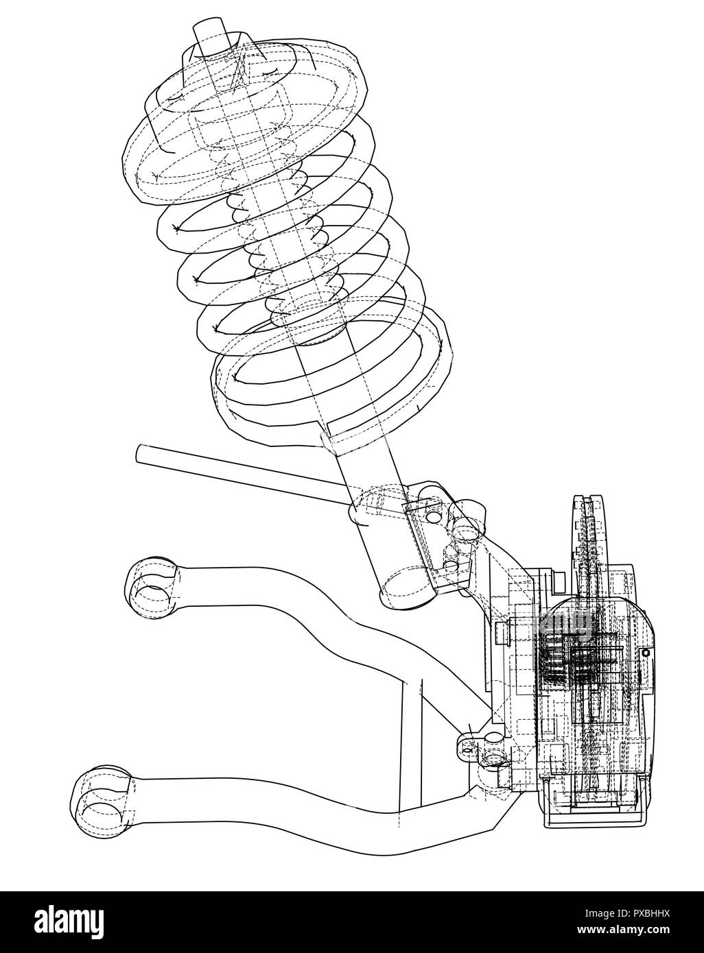 Car suspension with shock absorber Stock Vector Image & Art - Alamy