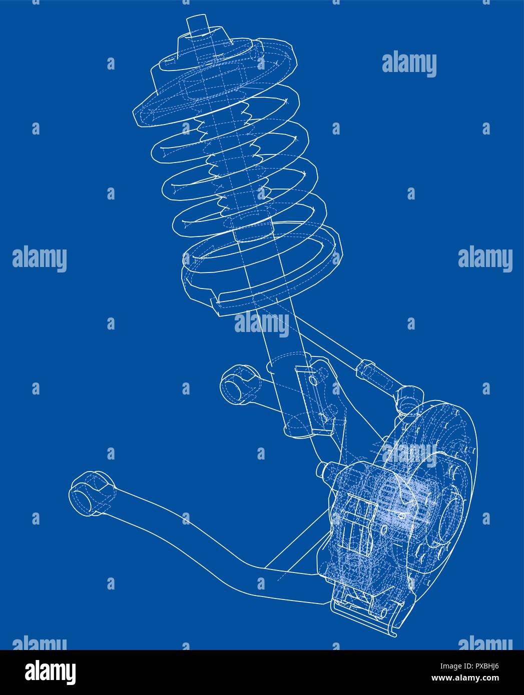 Car suspension with shock absorber Stock Vector Image & Art - Alamy