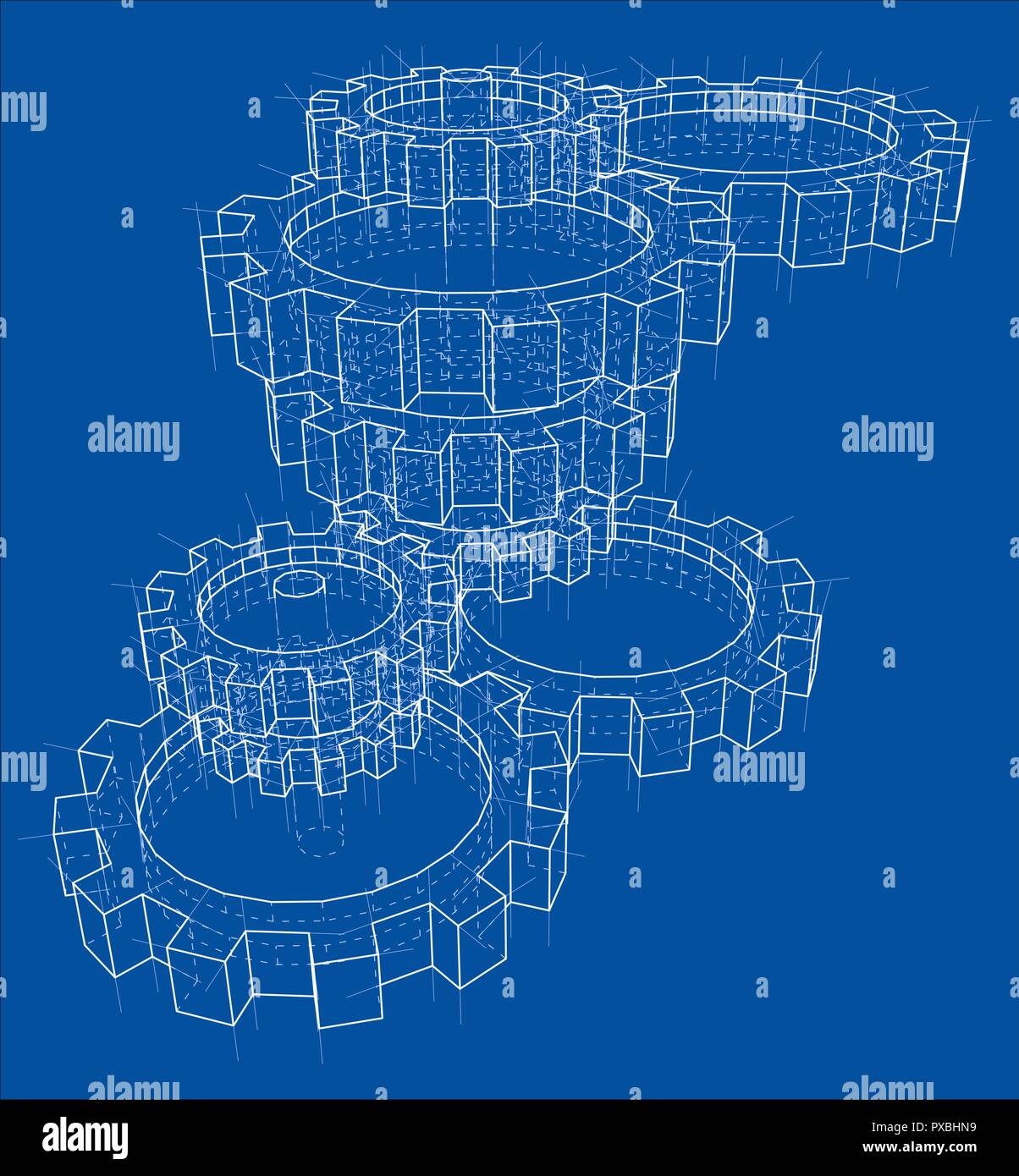 3D gears. Vector Stock Vector Image & Art - Alamy