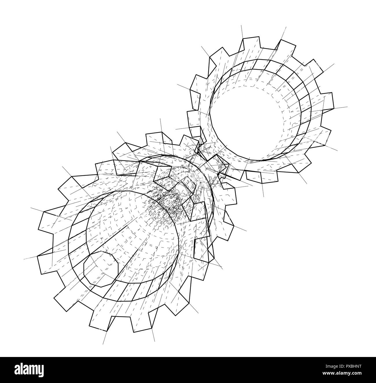 3D gears. Vector Stock Vector Image & Art - Alamy