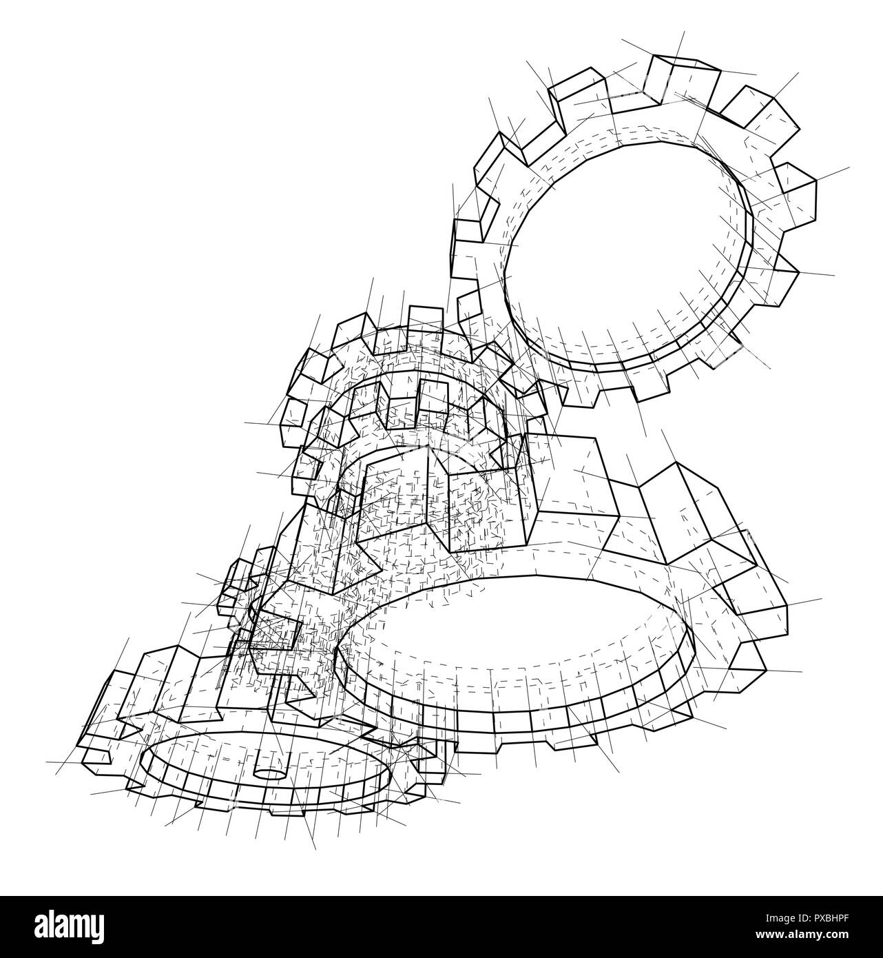 3D gears. Vector Stock Vector Image & Art - Alamy