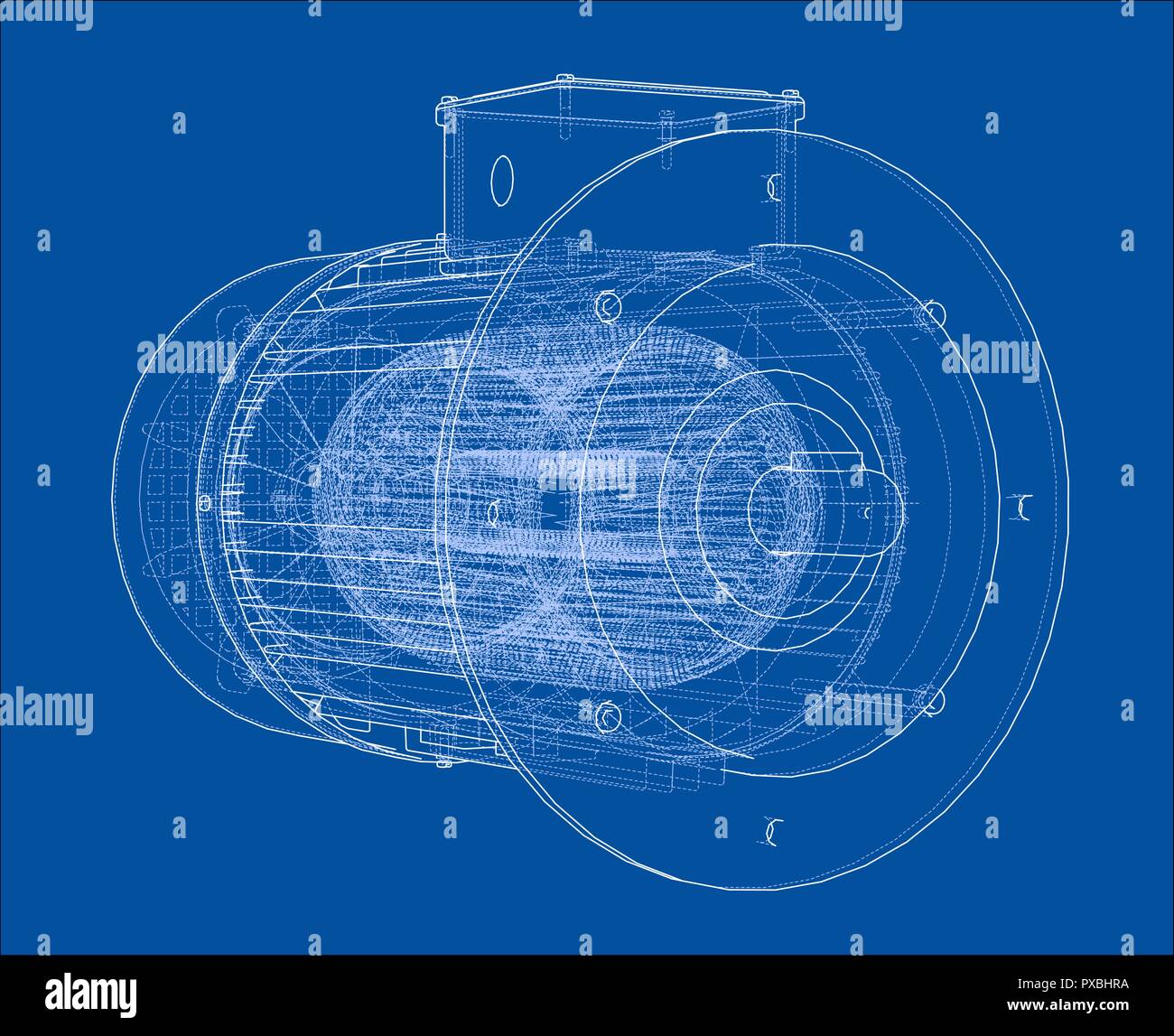 Electric motor sketch. Vector Stock Vector Image & Art - Alamy
