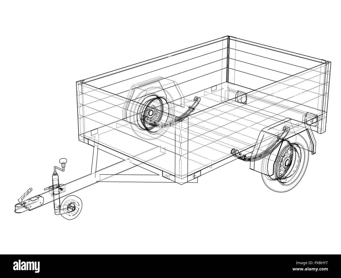 Open trailer sketch. Vector Stock Vector Image & Art - Alamy