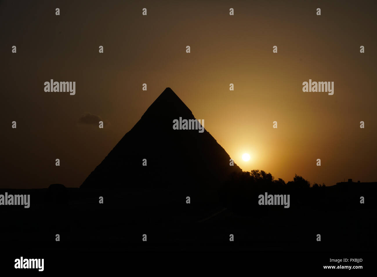 sunset at the Pyramids of Giza Stock Photo - Alamy