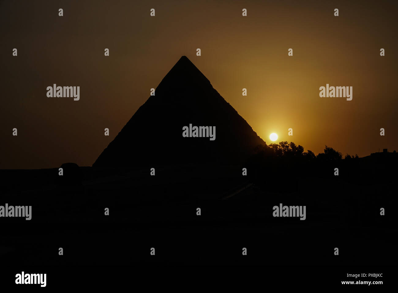 sunset at the Pyramids of Giza Stock Photo - Alamy