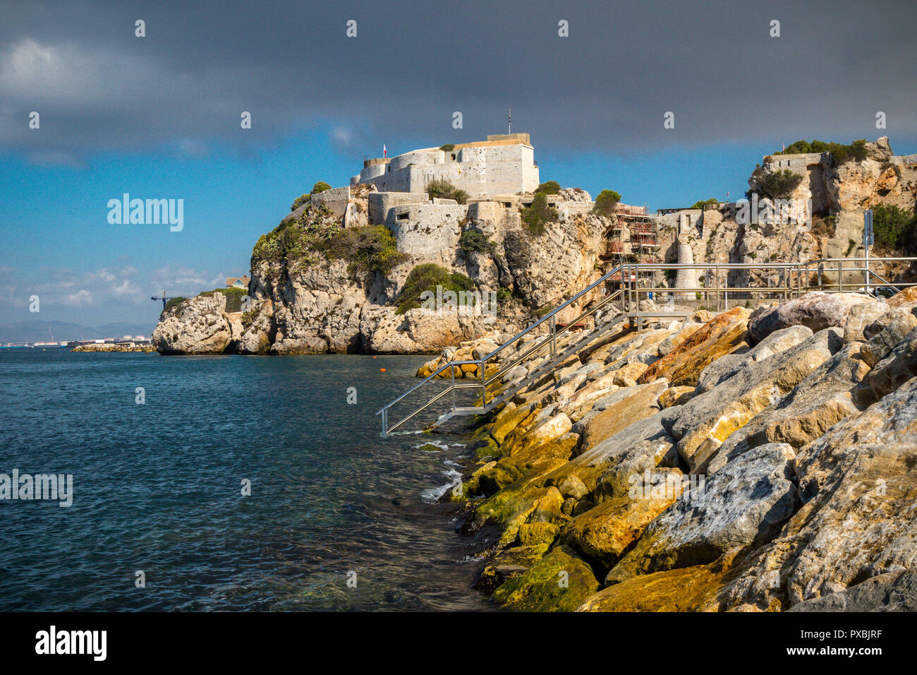 The shore along the West side of the Rock of Gibraltar Stock Photo - Alamy