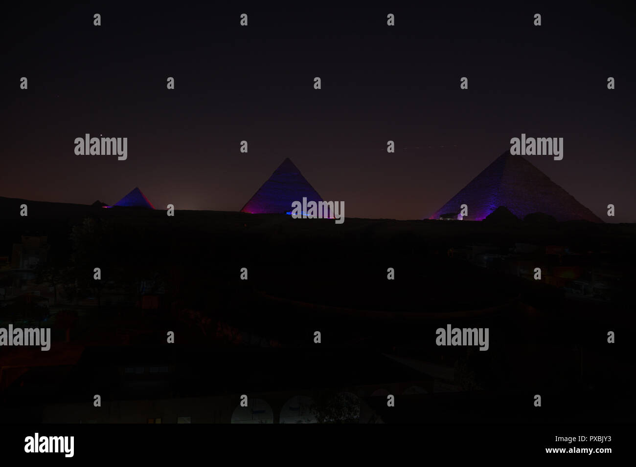 sound and light show of the pyramids of Giza Stock Photo - Alamy