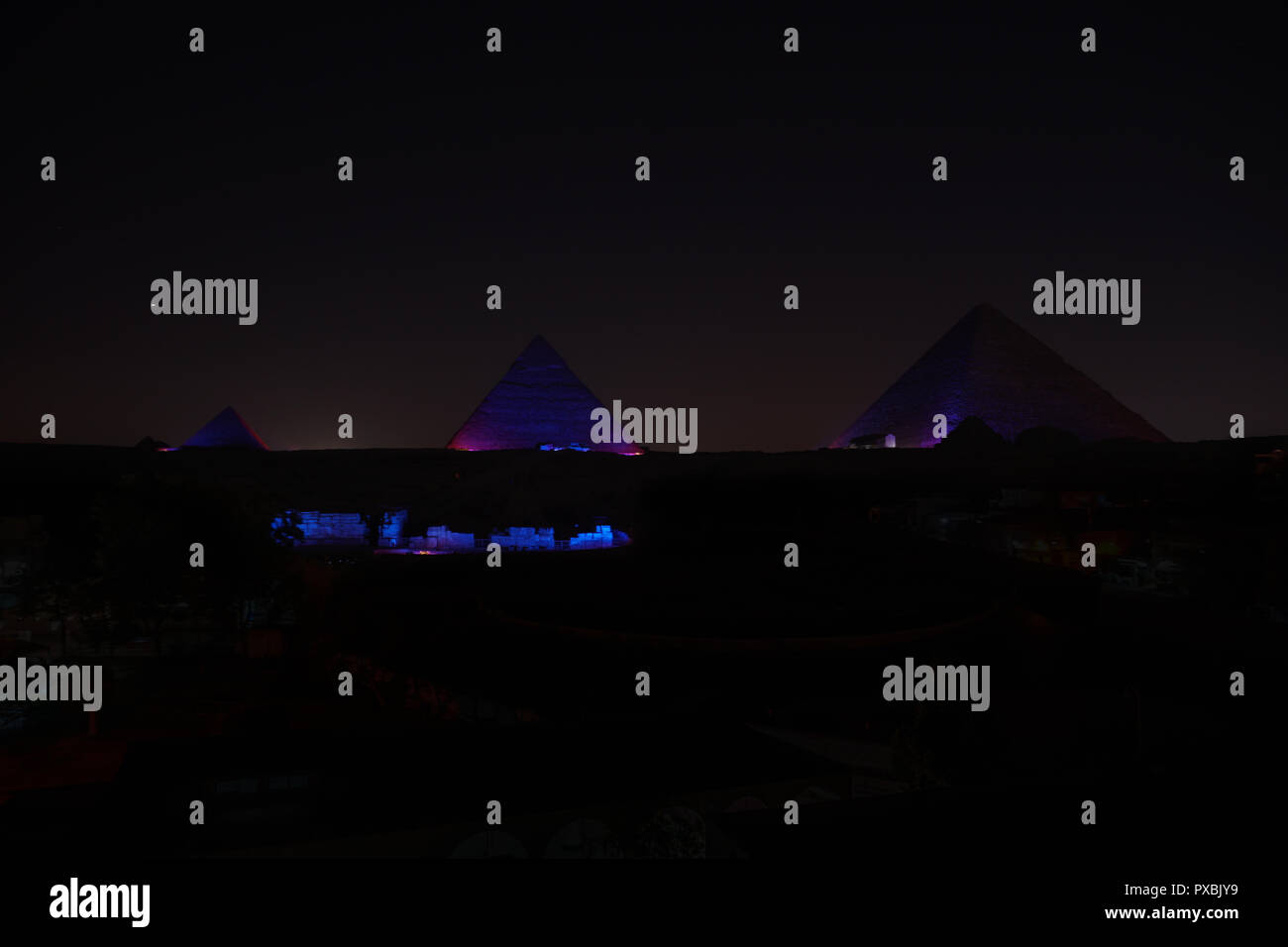 sound and light show of the pyramids of Giza Stock Photo - Alamy