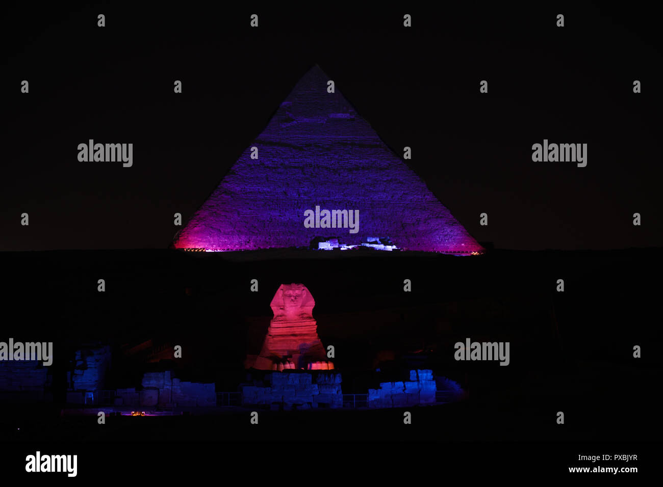 Pyramids light show hi-res stock photography and images - Alamy