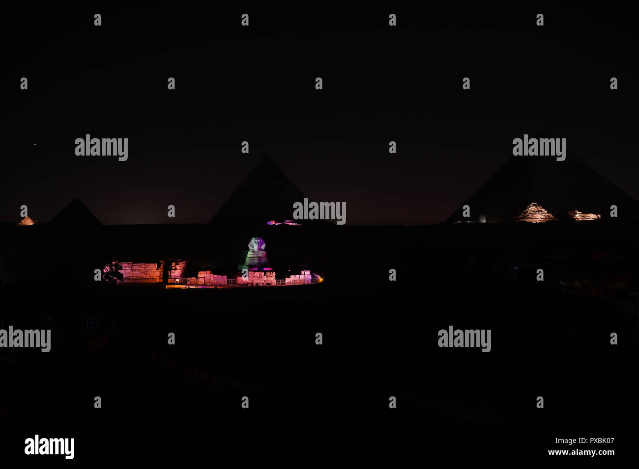 sound and light show of the pyramids of Giza Stock Photo - Alamy