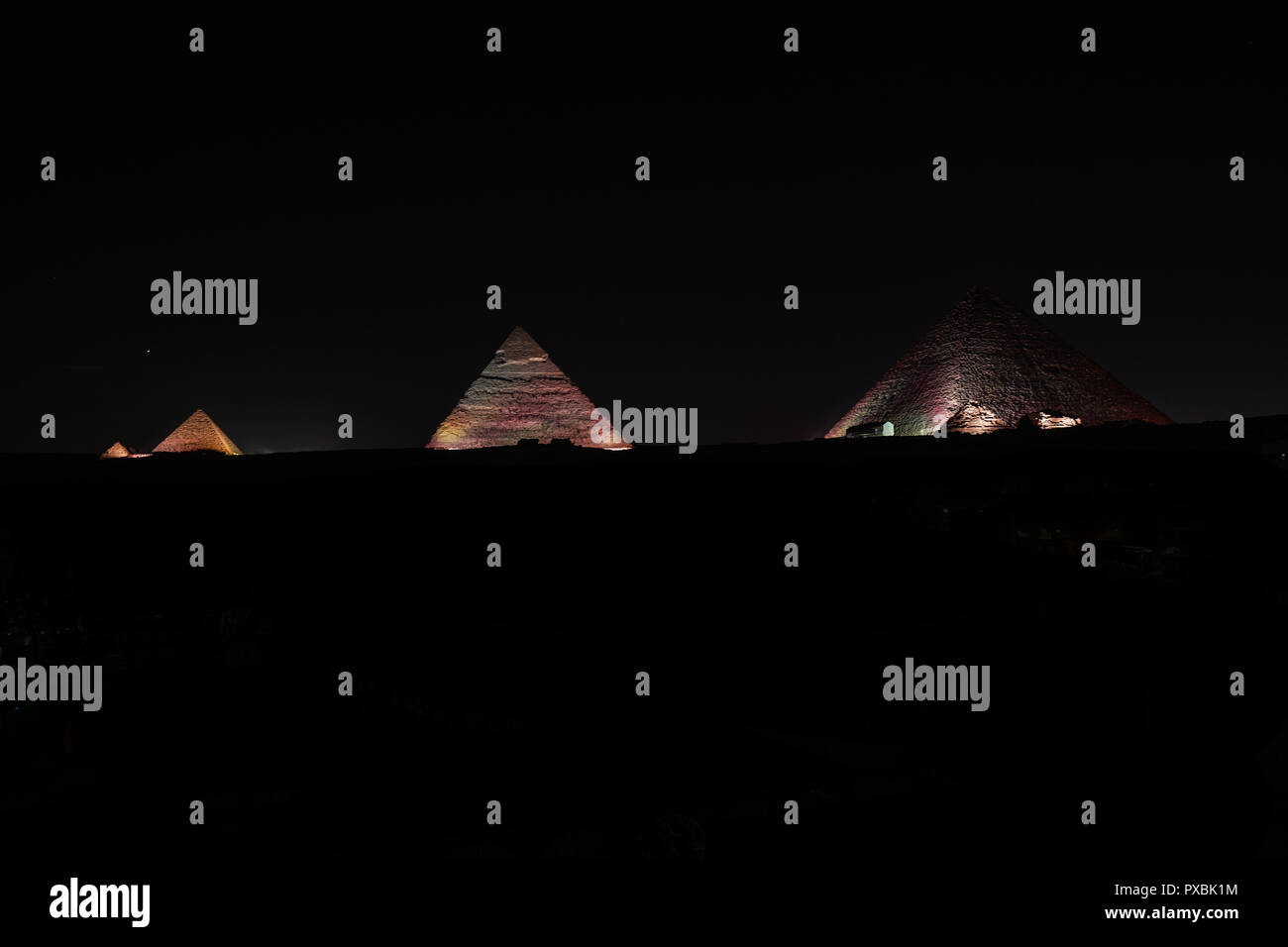 sound and light show of the pyramids of Giza Stock Photo - Alamy